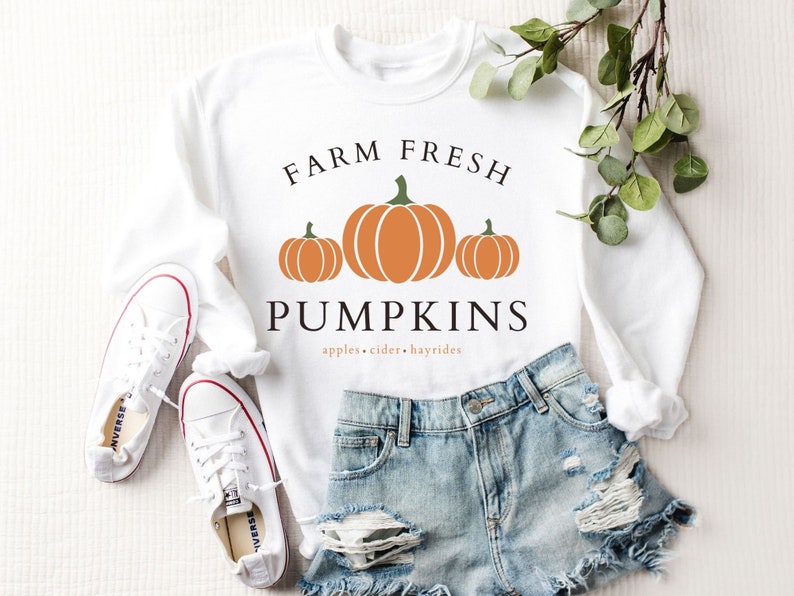 Farm Fresh Pumpkins Sweatshirt Fall Sweatshirt Cute Fall - Etsy