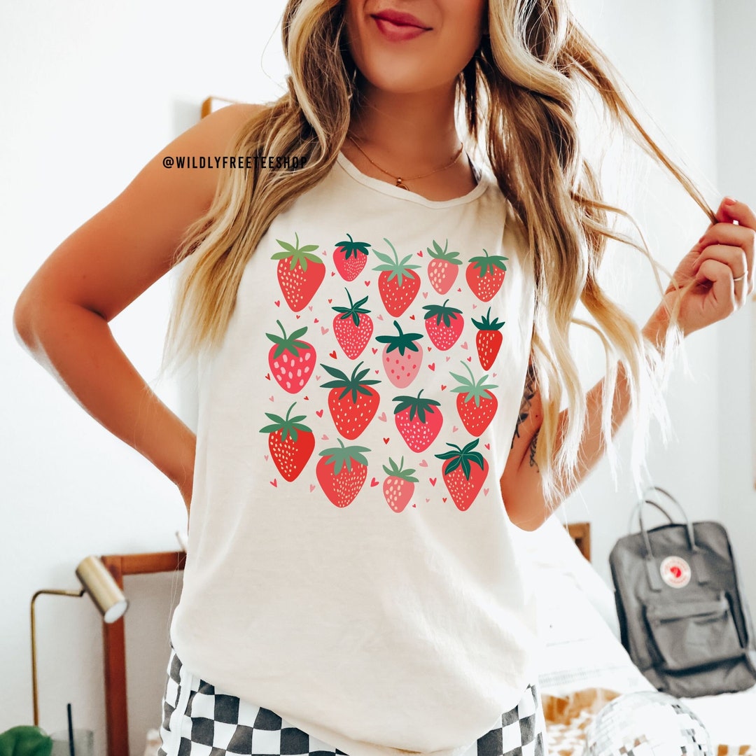 Strawberries Tank Top, Comfort Colors® Tank Top, Strawberry Shirt ...