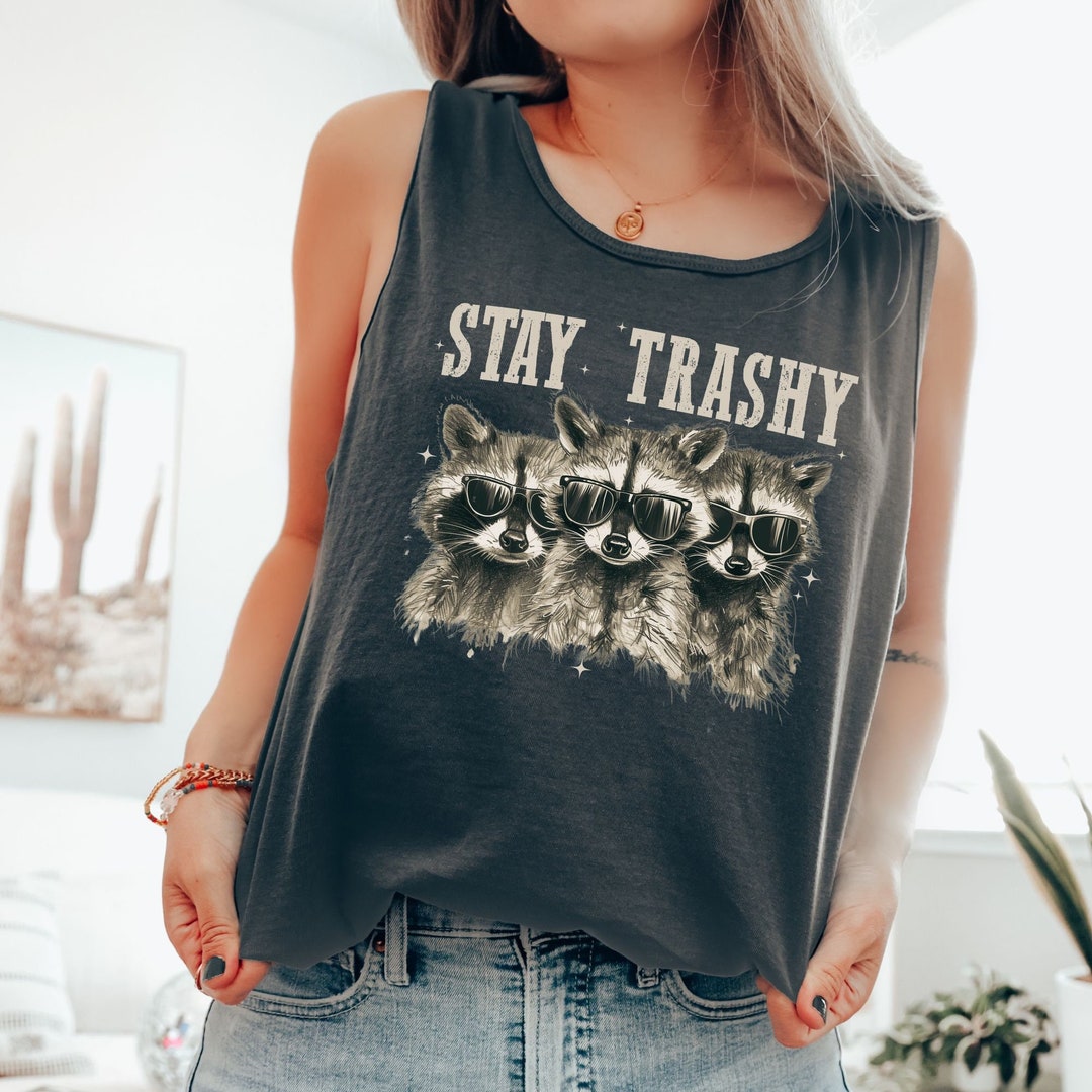 Funny Raccoon Tank Top, Comfort Colors® Tank Top, Graphic Tank Tops ...