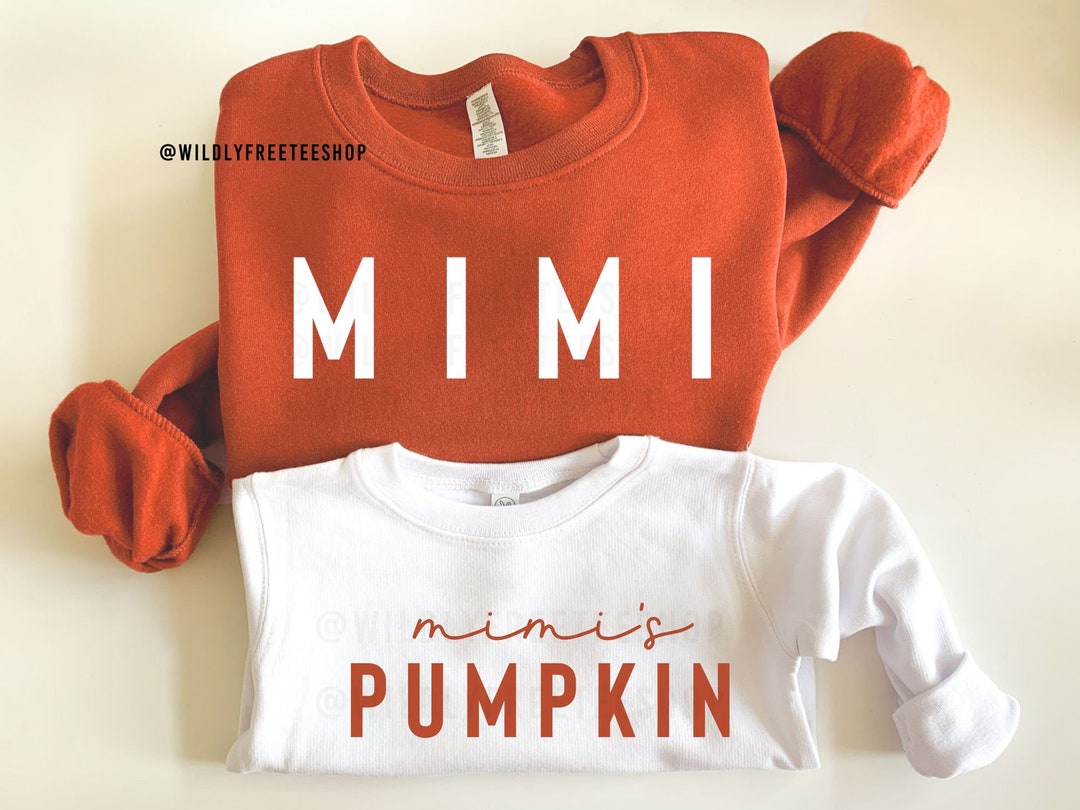 Mimi and Mimi's Pumpkin Sweatshirts: Matching Grandma Baby Fall Outfit ...