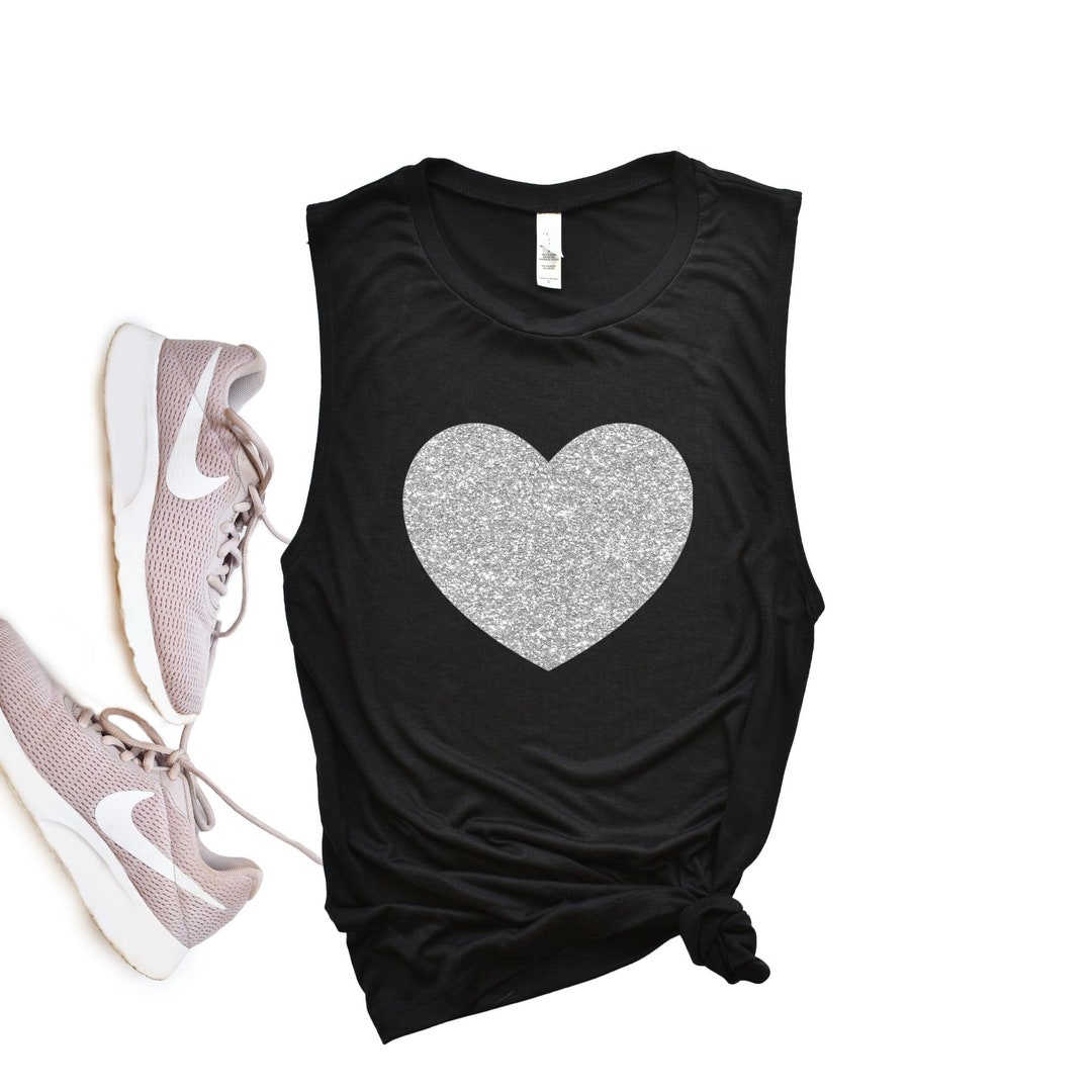 Womens Heart Tank Top, Heart Muscle Tank Tops, Workout Tank Tops, Gym ...