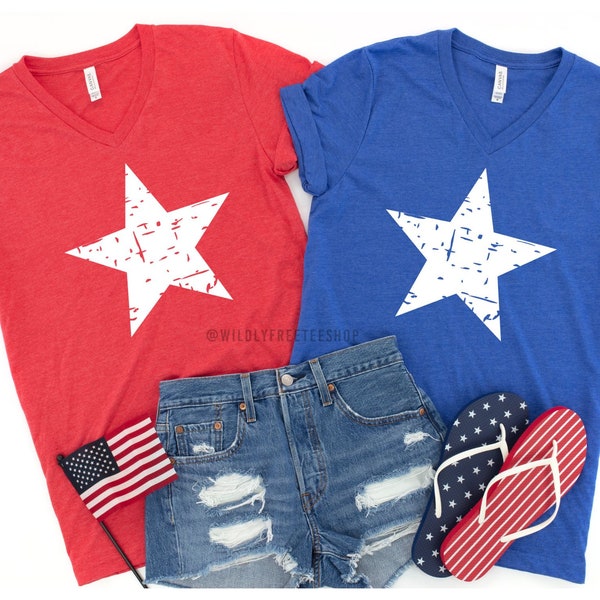 Patriotic Red and White Tees - Etsy