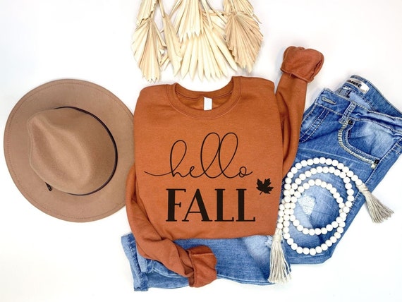 Hello Fall Sweatshirt Cute Fall Shirts Women Hello Fall - Etsy