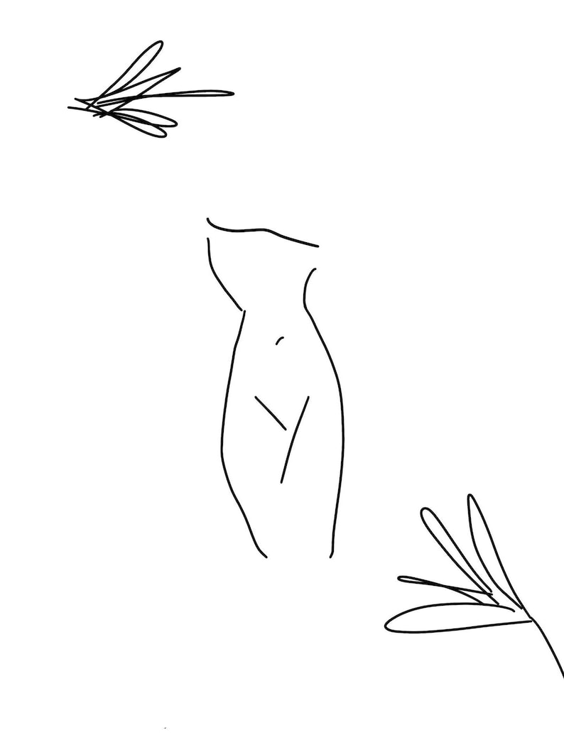 Line Art Female Figure Instant Download - Etsy