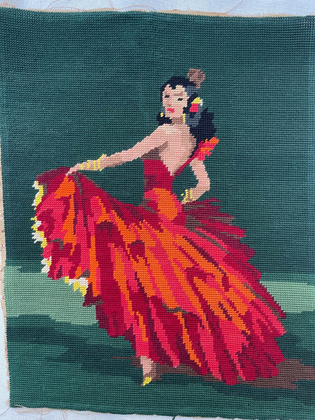 Flamenco Dancer, Vintage French Tapestry, Handmade (98f) - Etsy