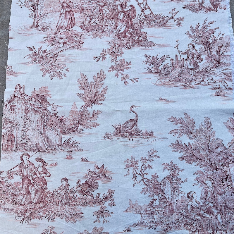 Pink Toile Wallpaper - Etsy