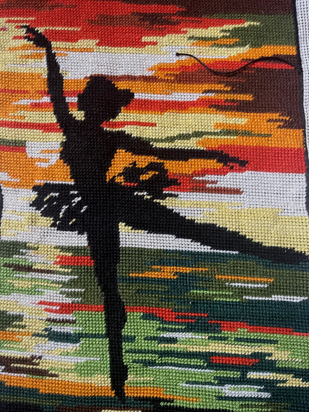 Ballerina With Sunset, French Vintage Needlepoint. (10c) - Etsy