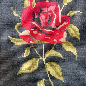 Fabulous Rose Tapestry, French Vintage Needlepoint (56b) - Etsy