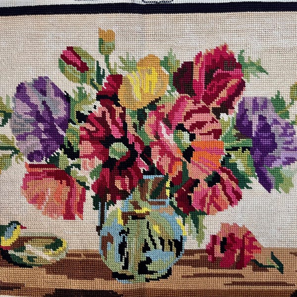 Floral Needlepoint - Etsy