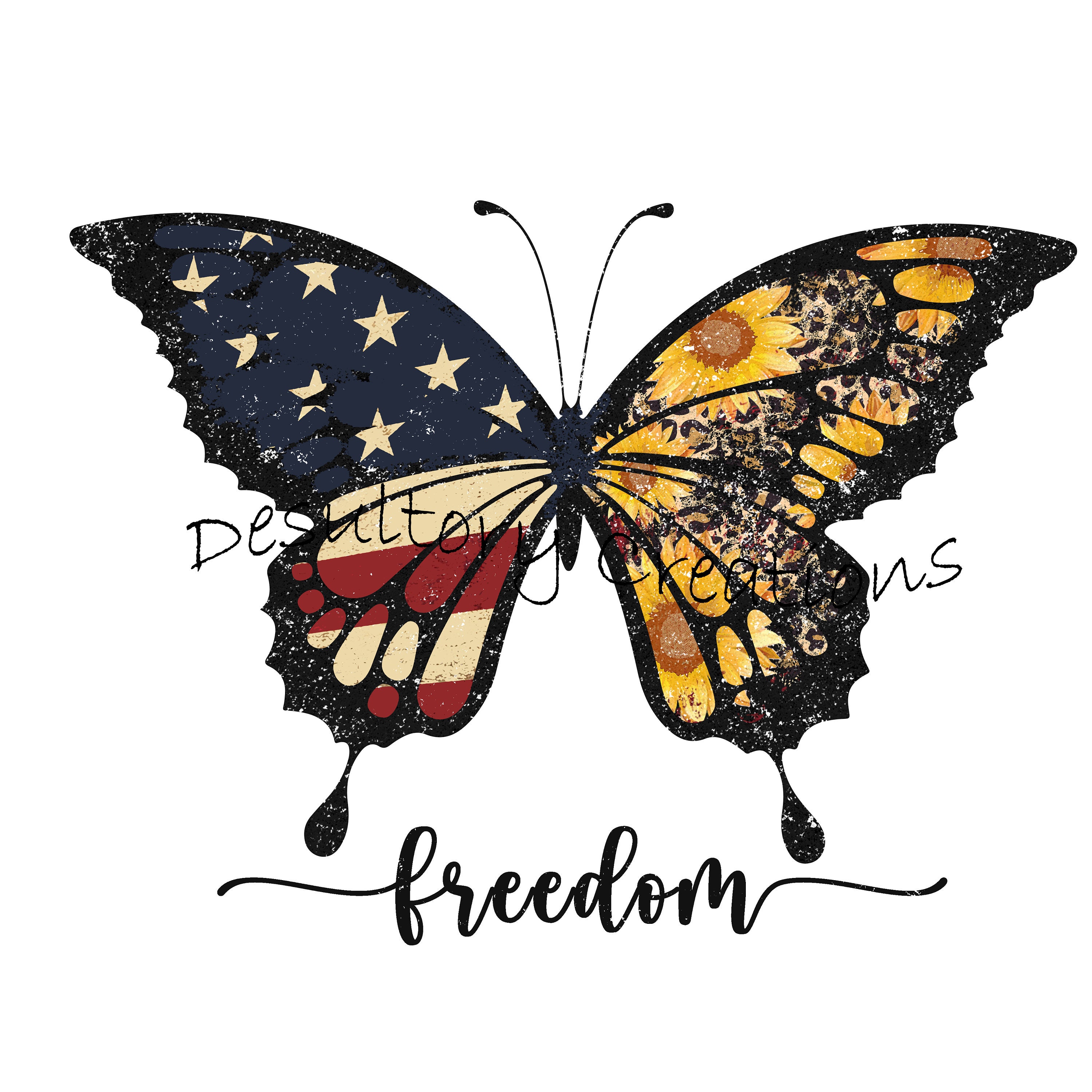 Freedom Butterfly PNG - Etsy