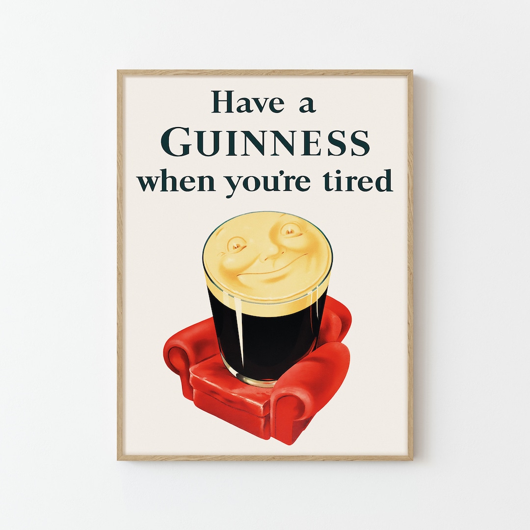 Guinness Irish Stout Vintage Advertising Poster Fine Art Print Home ...