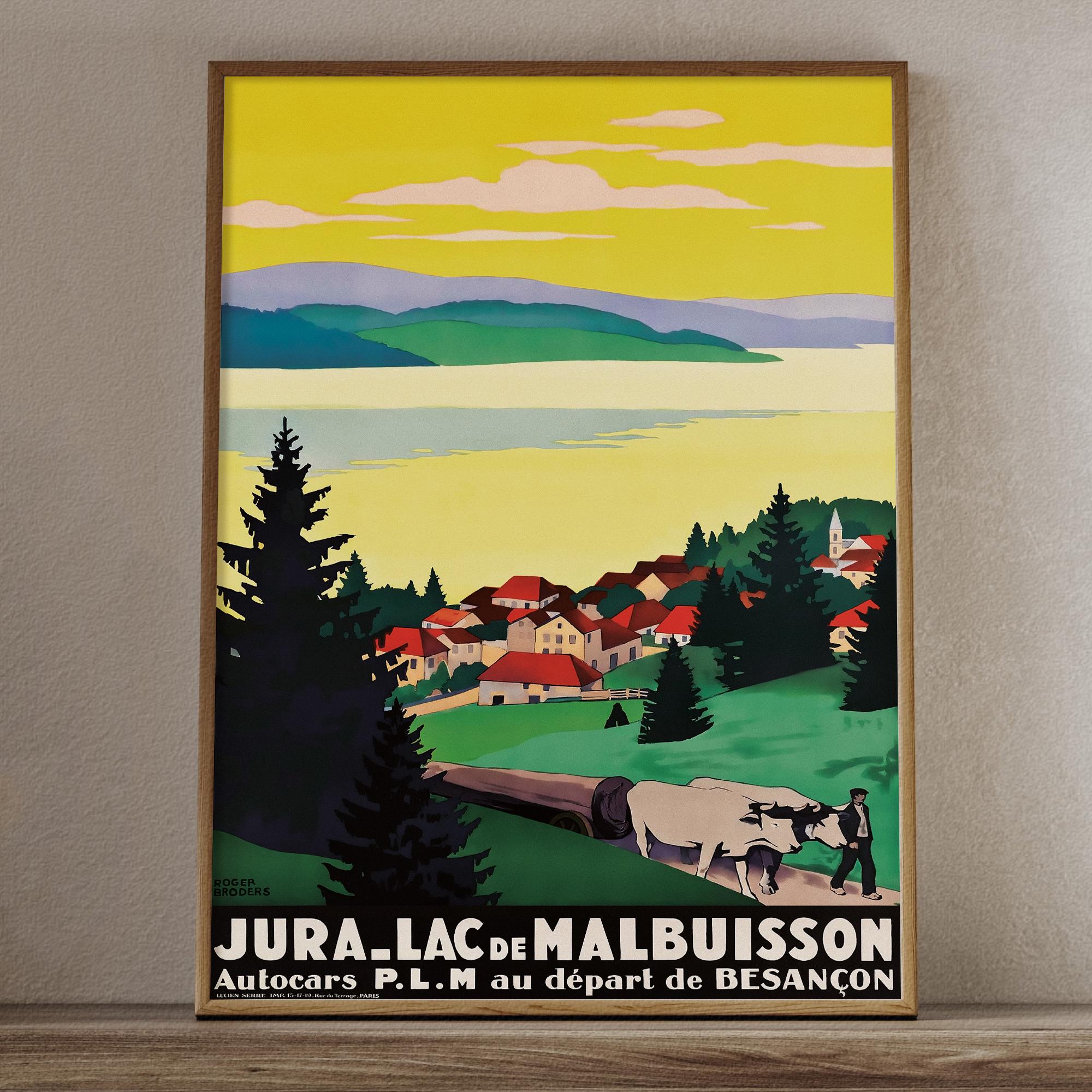 Vintage Jura Lac De Malbuisson Travel Poster France Retro Tourism Wall ...