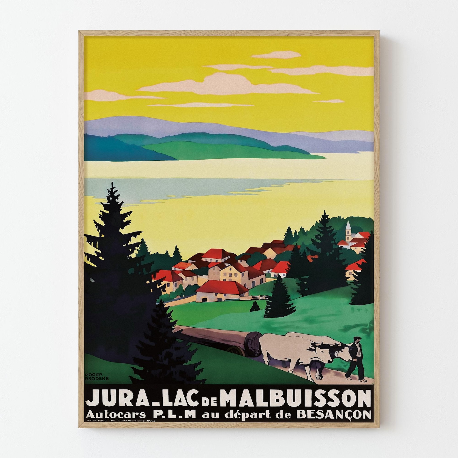 Vintage Jura Lac De Malbuisson Travel Poster France Retro Tourism Wall ...