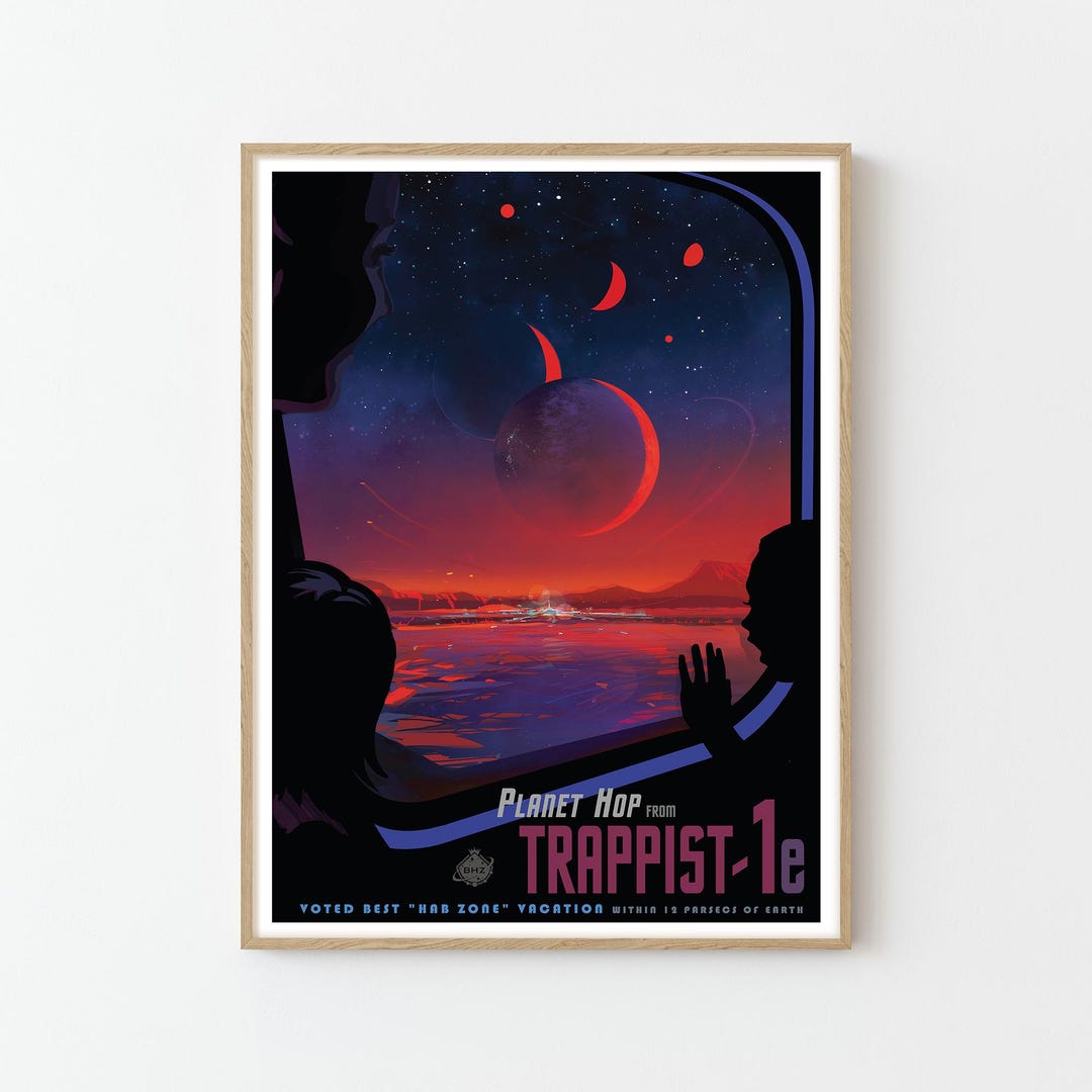 Trappist NASA Space Travel Poster Print | Planet Wall Art | Home Decor ...