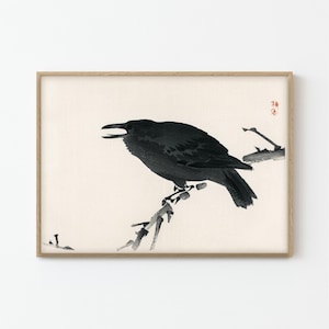 Crow Japanese Fine Art Print | Home Decor - Etsy