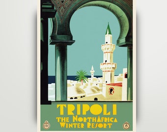Vintage Travel Poster Libya - Etsy