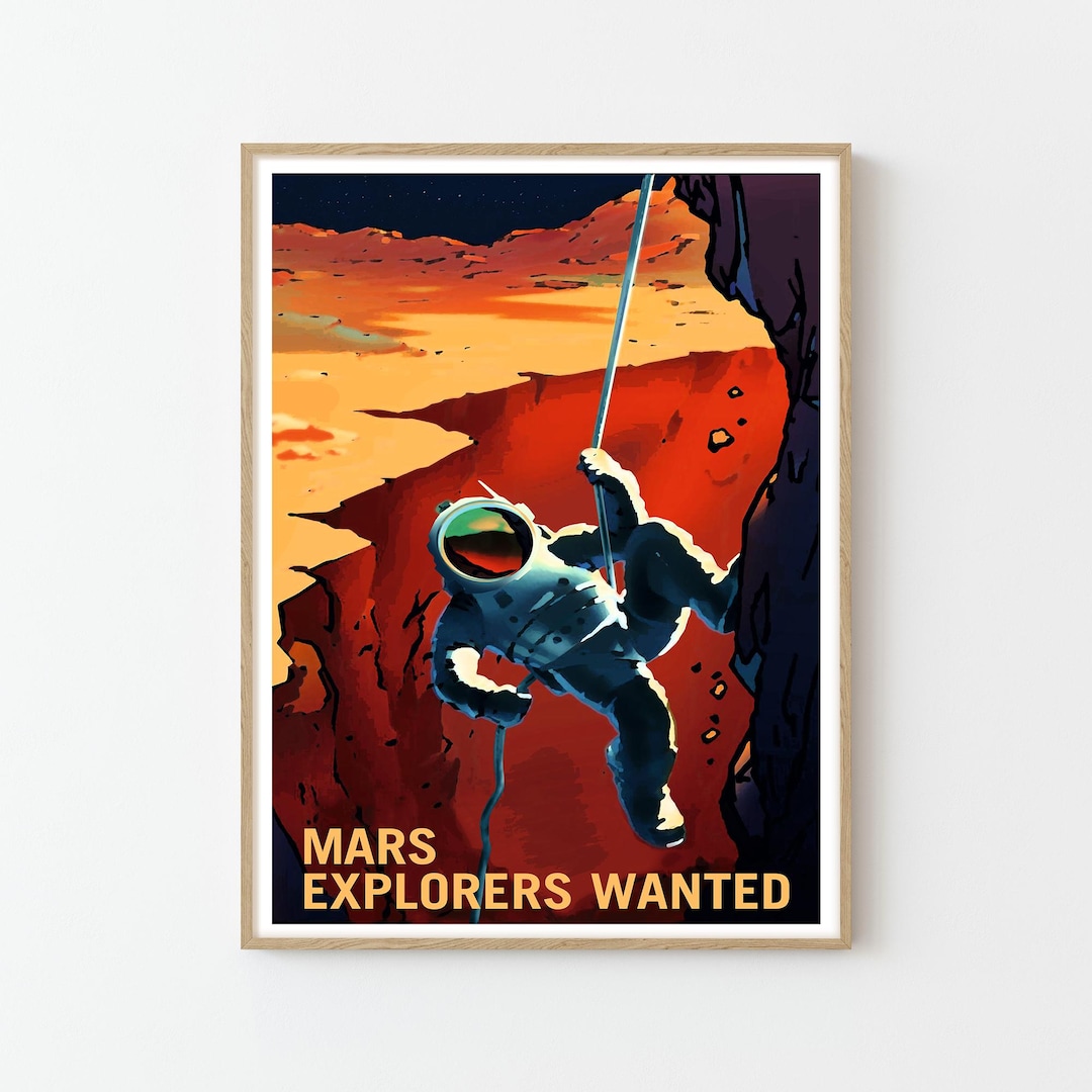 Explorers Wanted NASA Space Travel Poster Print | Stars Planets ...