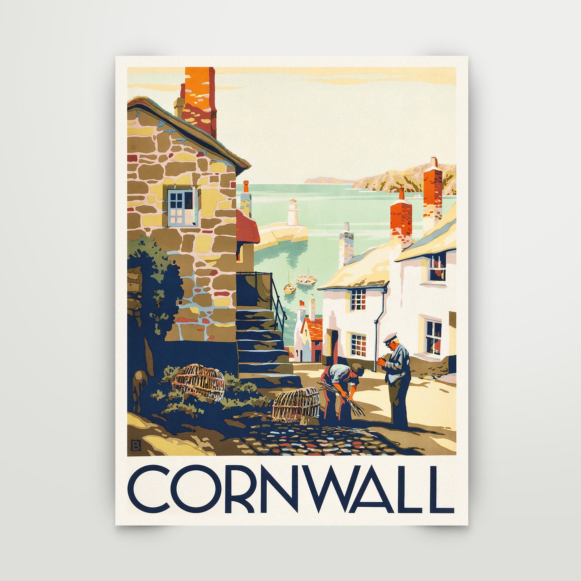 Cornwall Vintage Travel Poster Instant Download PDF File - Etsy