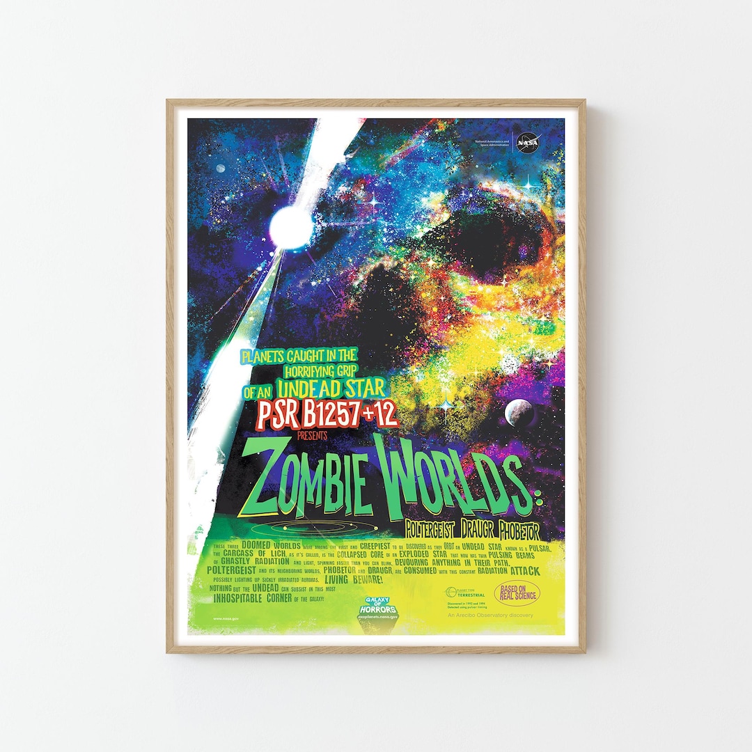 Zombie Worlds NASA Space Travel Poster Print | Galaxy of Horrors ...