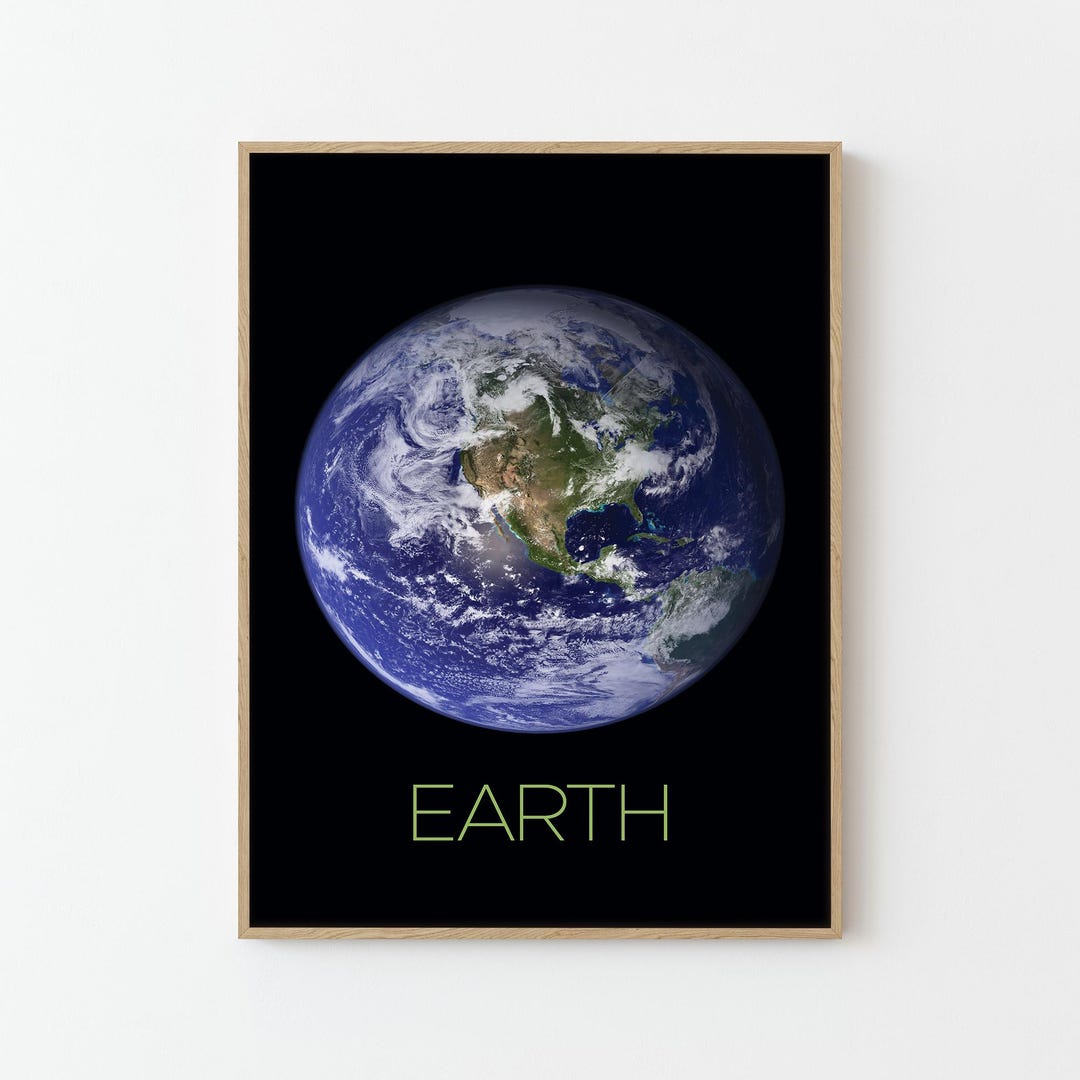 Earth NASA Space Travel Poster Print | Planets Wall Art | Home Decor - Etsy