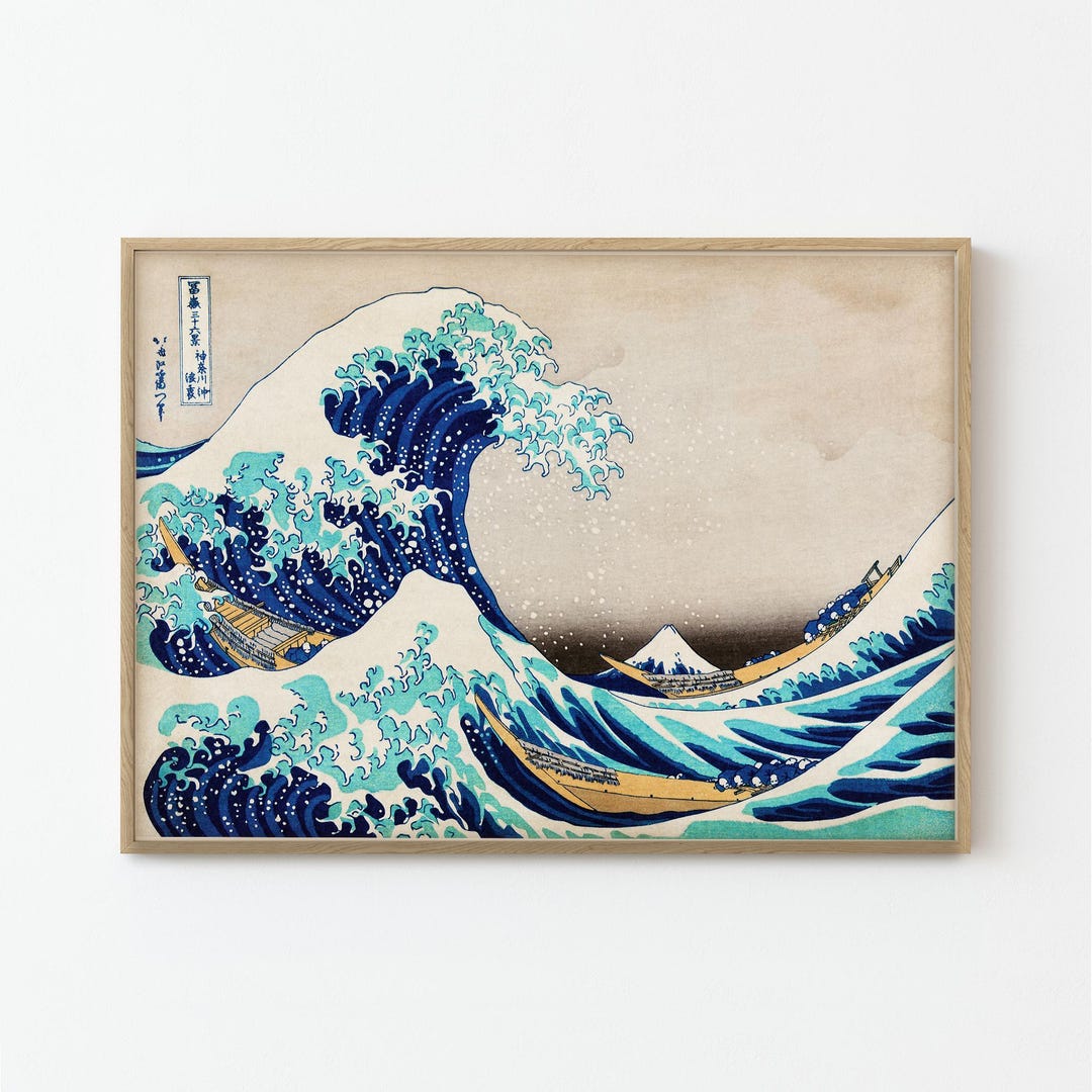 The Great Wave Japanese Fine Art Print | Katsushika Hokusai | Under the ...