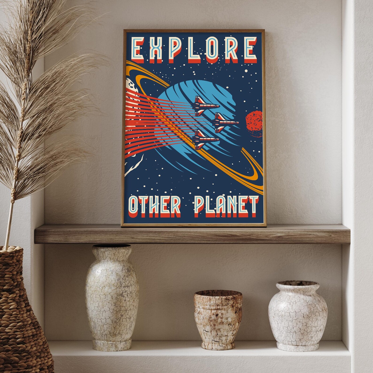 Explore Other Planet Space Travel Poster Print | Stars Planets Universe ...
