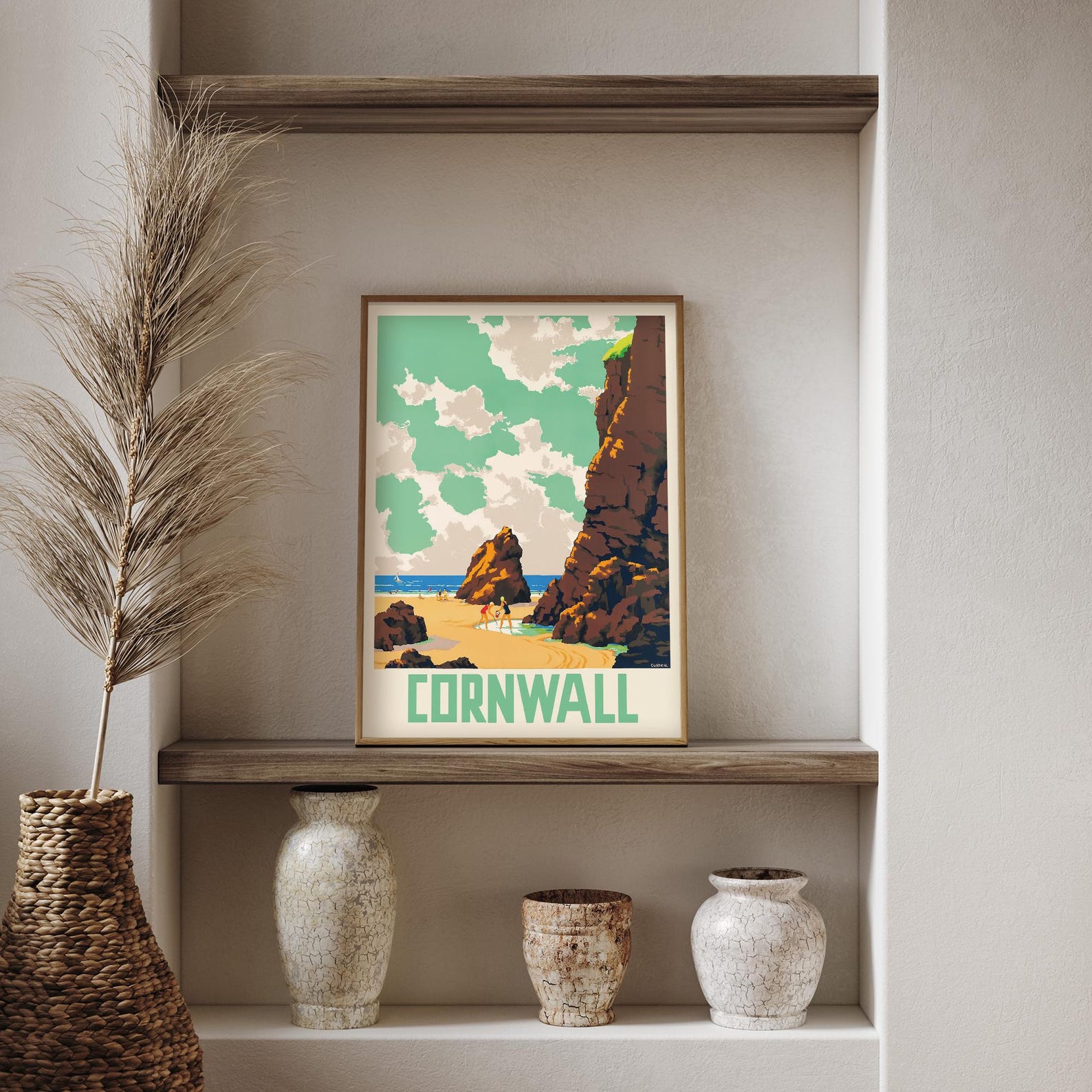 Cornwall Vintage Travel Poster Print | British Retro Tourism ...
