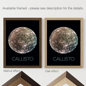 Callisto NASA Space Travel Poster Print | Stars Planets Universe Cosmos ...