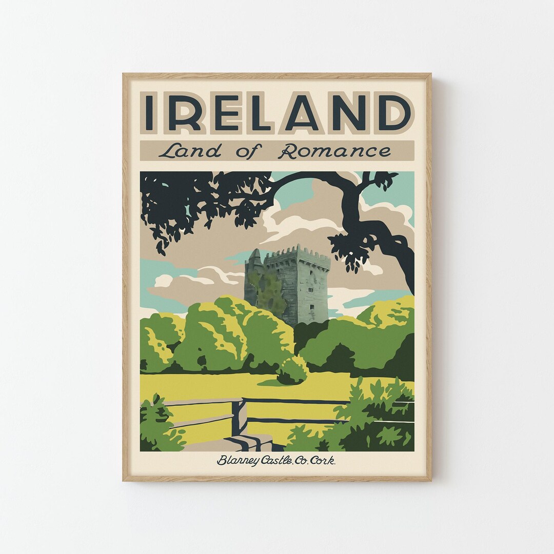 Ireland Travel Poster: Blarney Castle Vintage Art Print - Etsy