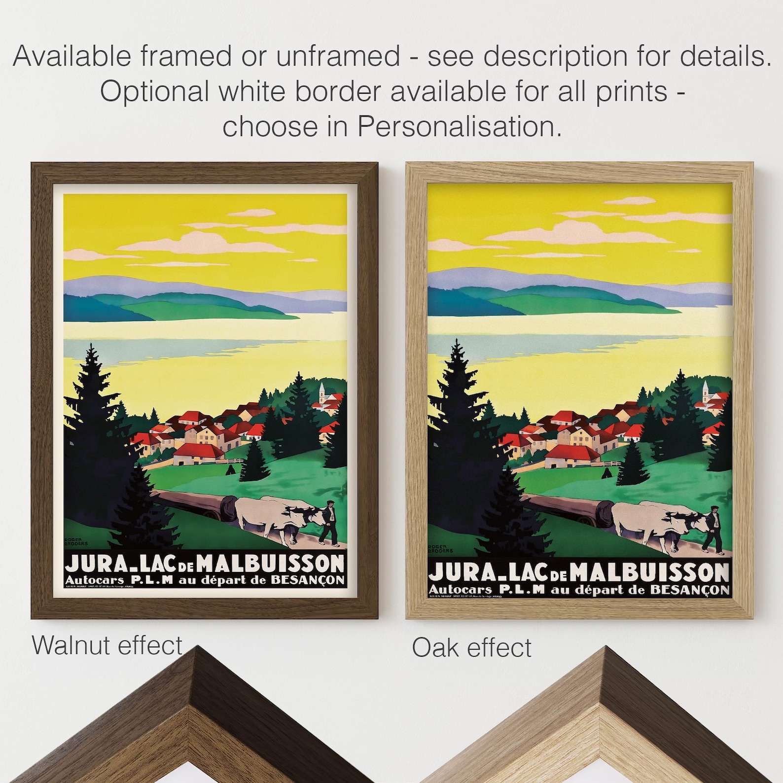 Vintage Jura Lac De Malbuisson Travel Poster France Retro Tourism Wall ...