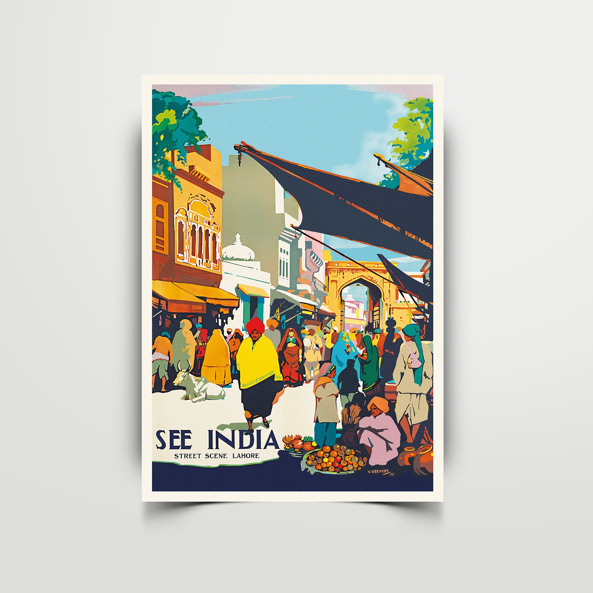 India Lahore Vintage Poster Art Print | Etsy