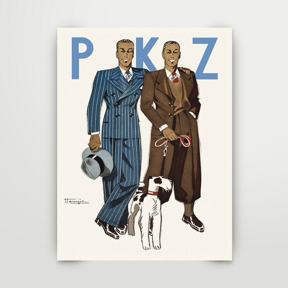 PKZ Men Fashion Vintage Advertising Poster Art Print or Metal - Etsy