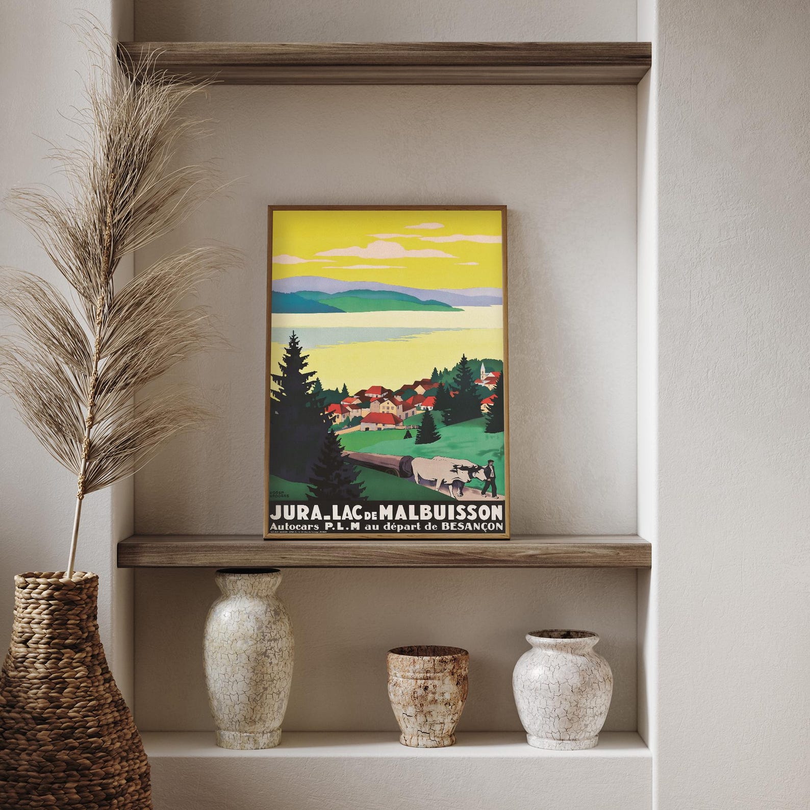 Vintage Jura Lac De Malbuisson Travel Poster France Retro Tourism Wall ...
