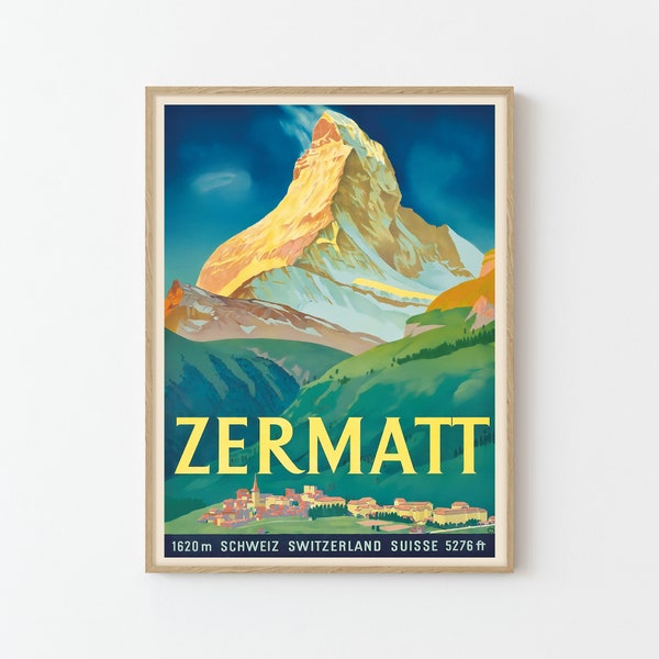 Swiss Alps Vintage Poster - Etsy