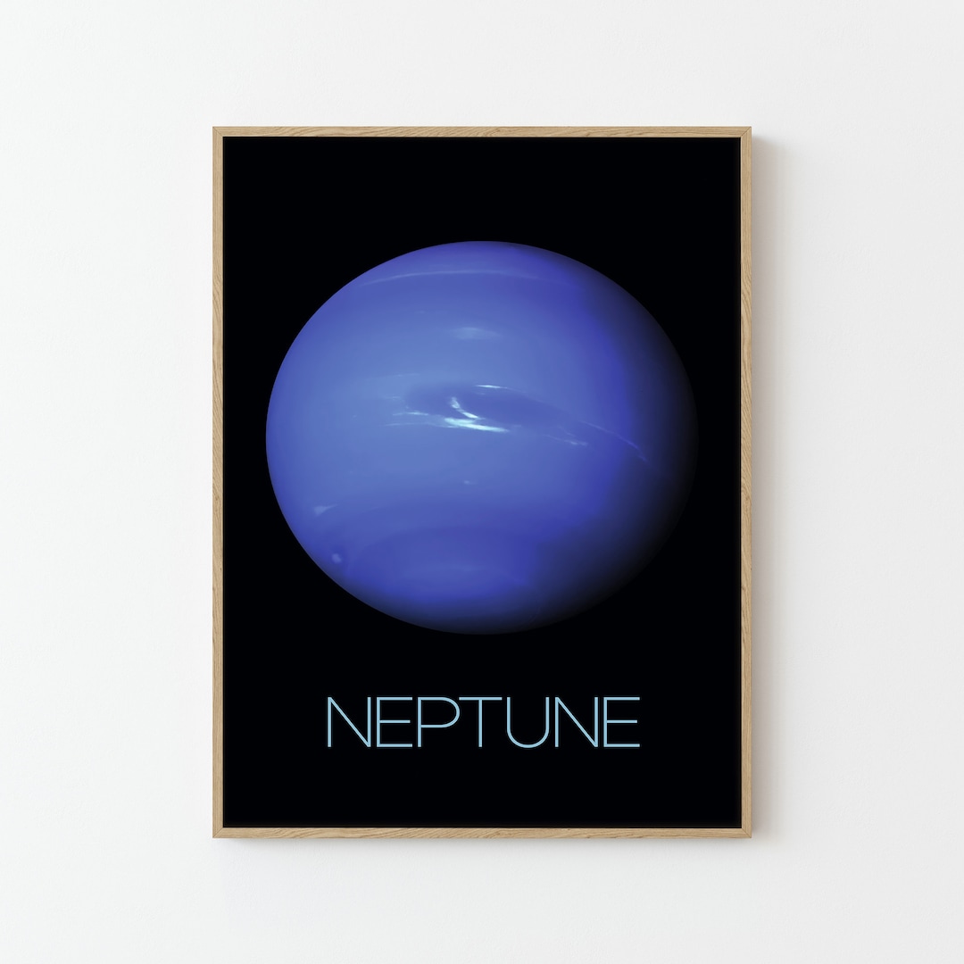 Neptune Space Travel Poster Print | Stars Planets Universe Cosmos - Etsy