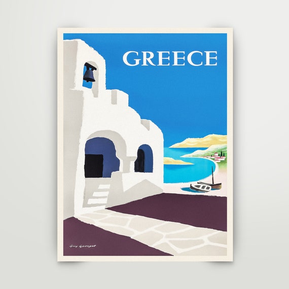 Greece Vintage Travel Poster Instant Download PDF File - Etsy