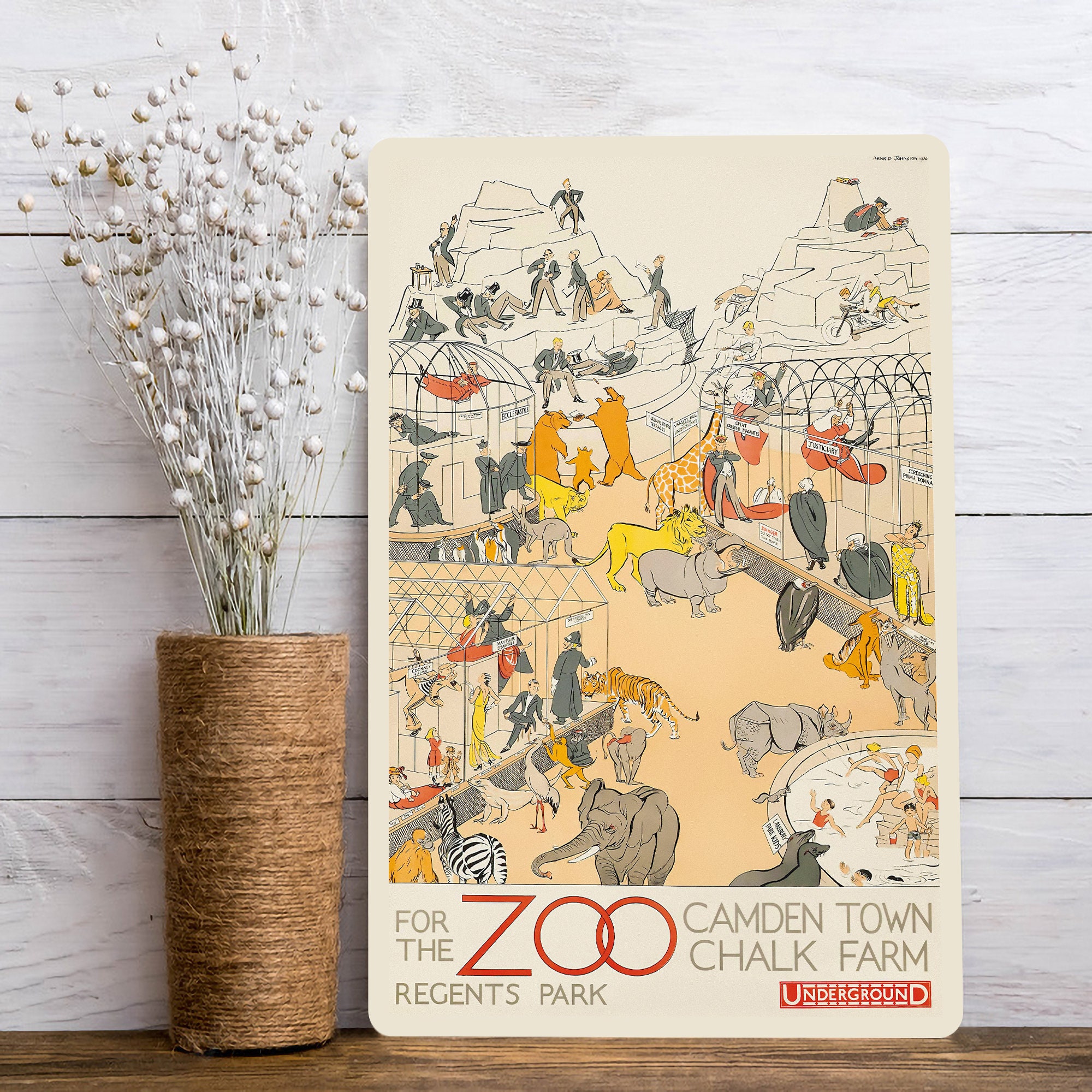 Regents Park Zoo Vintage Travel Poster Art Print - Etsy UK