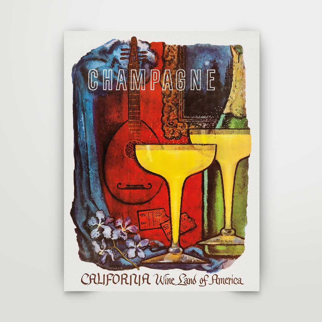 Champagne Vintage Poster Instant Download PDF File - Etsy