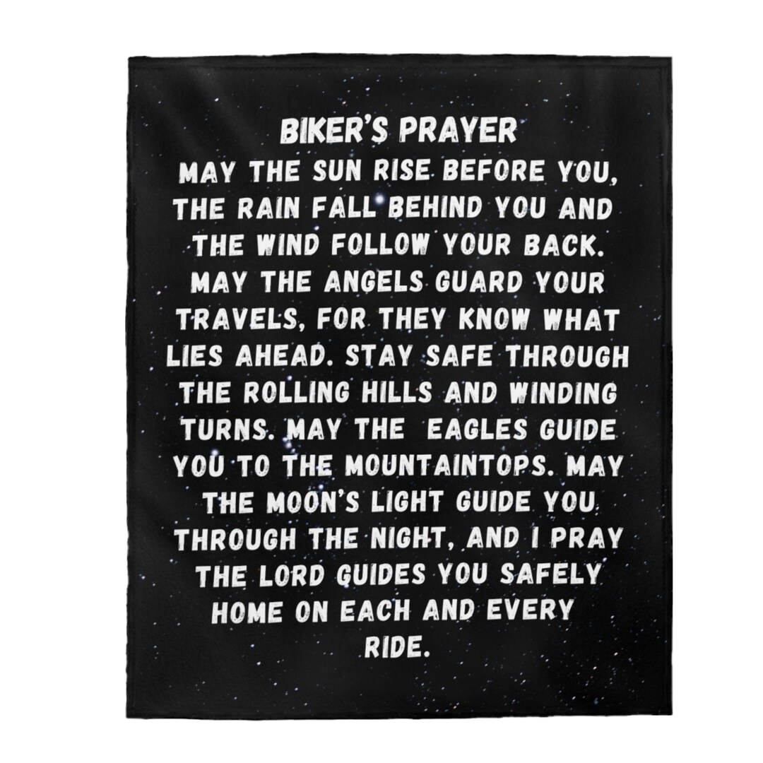 Biker Prayer Blanket, Blanket Gift for Brother Biker Gift, Motorcycle ...