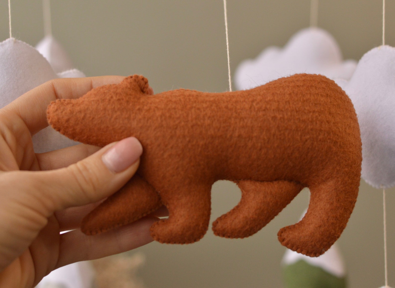 Woodland Bear Mobile Bear Nursery Mobile Forest Mobile Crib - Etsy