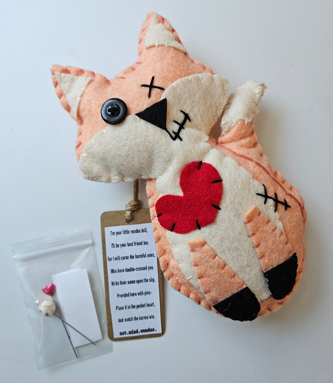Bigger Tiny Treasures: Fox Voodoo Doll With Pins and Poem - Etsy