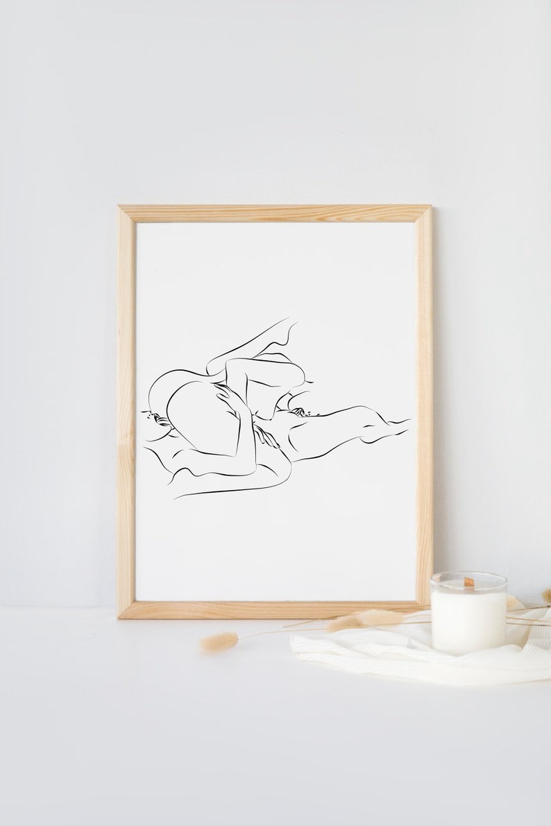 Digital Download Sensual Bedroom Wall Art Erotic Line Art Etsy