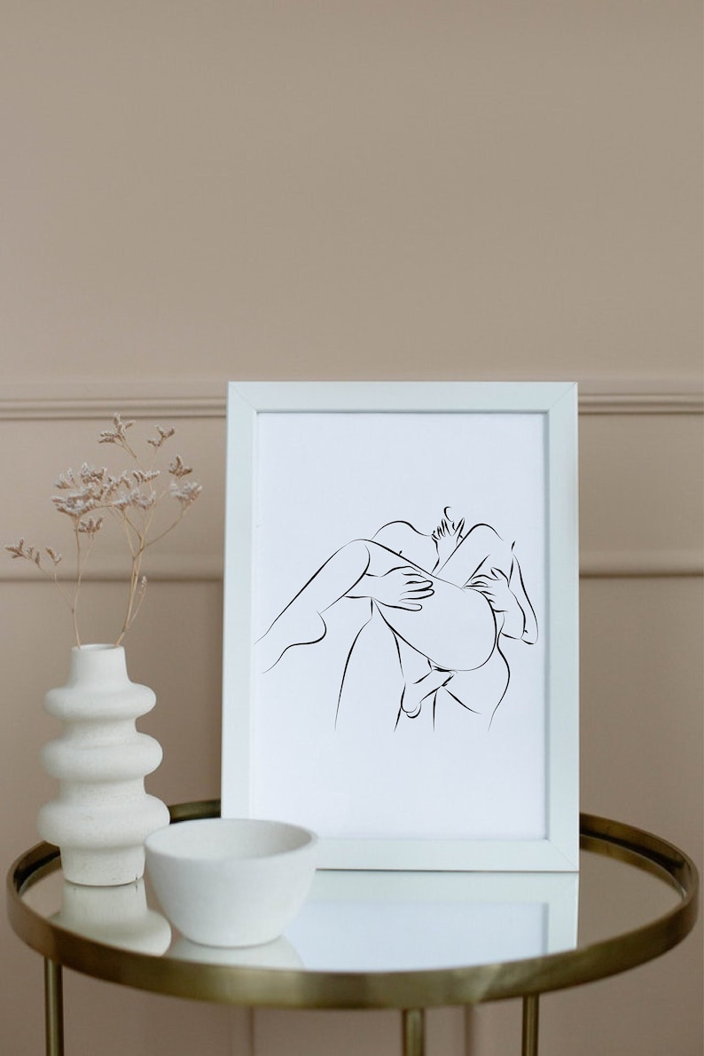 Digital Download Sensual Bedroom Wall Art Erotic Line Art Etsy Canada