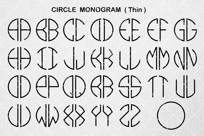 Circle Monogram SVG 2 Alphabet Designs Shapes Svg Png Eps | Etsy