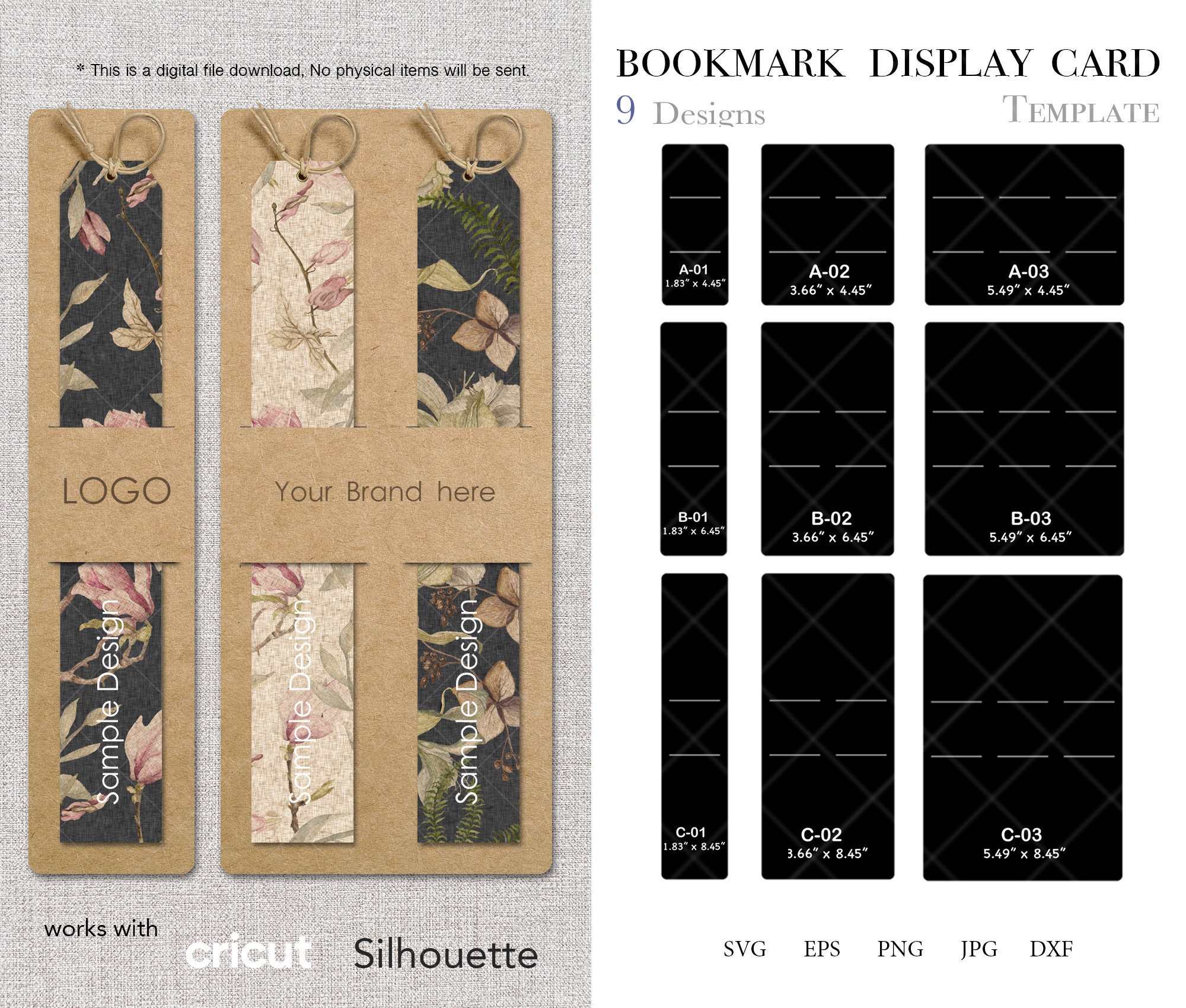 9 Bookmark Display Card SVG Resin Bookmark Sleeve Shapes - Etsy Singapore