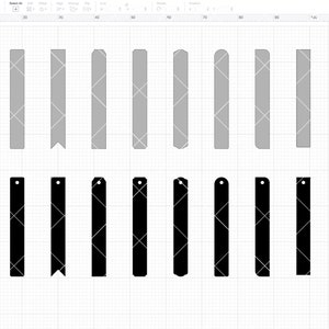 18 Bookmarks Template 1x7 SVG, Bookmarks Printable, Shapes Svg Png Eps ...