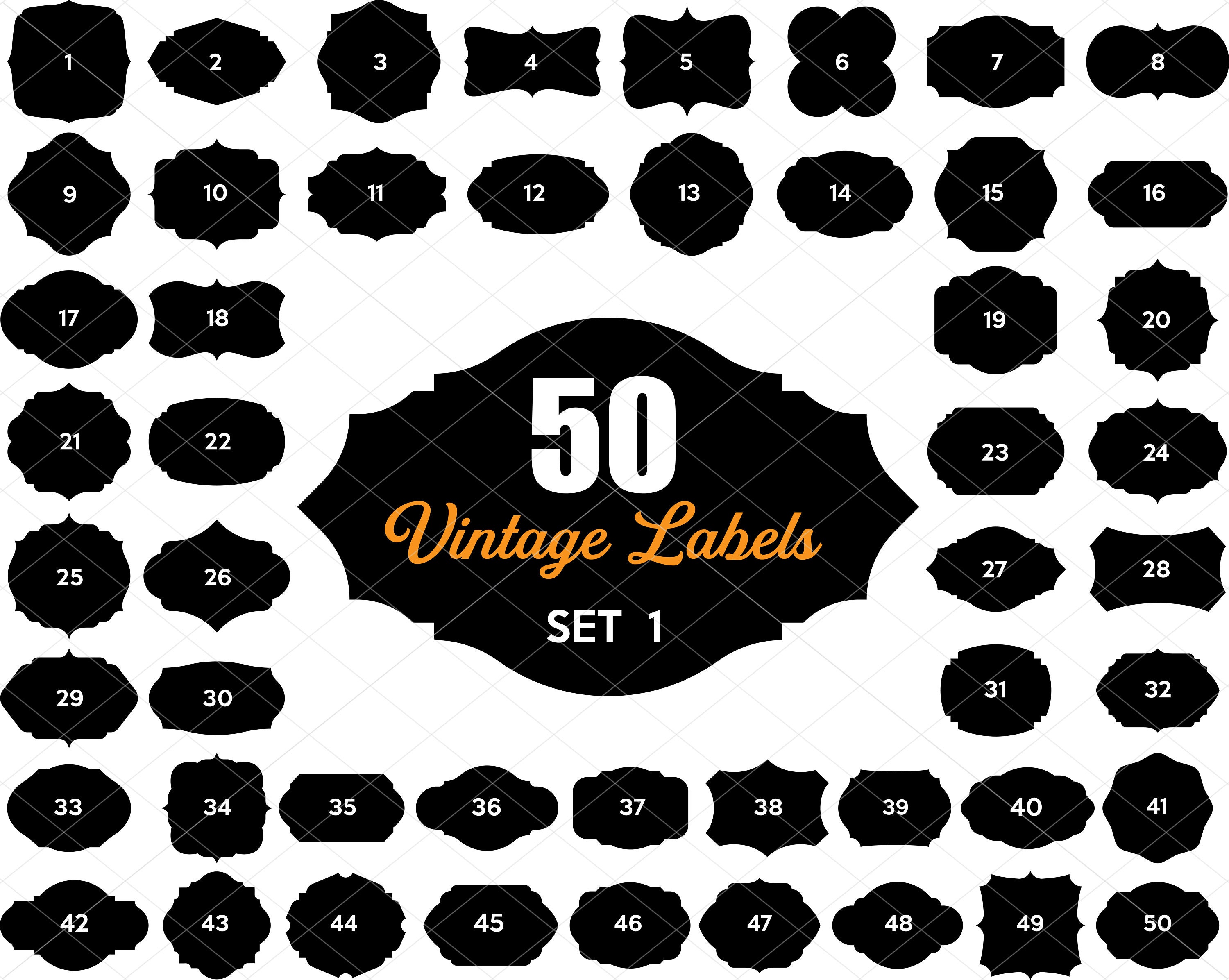 Vintage Labels Svg set 1 Tag Svg Banner Svg Shapes SVG | Etsy Canada