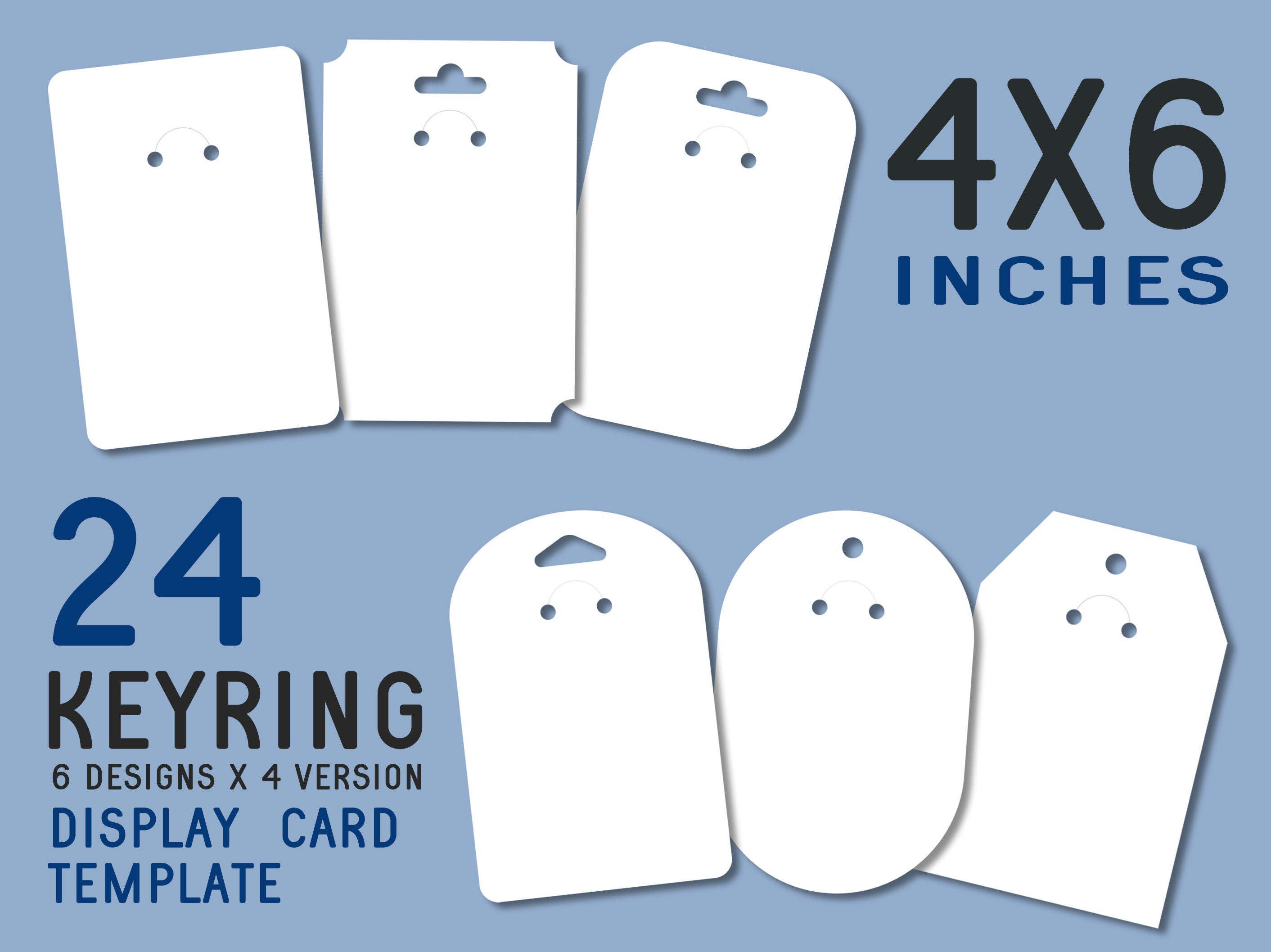 24 Keyring Display Card Svg 4x6 set 1 Keychain - Etsy