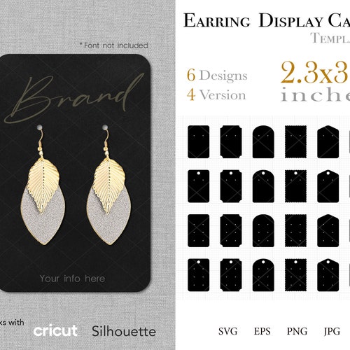 Earring Card SVG PNG Bundle 2 | Etsy