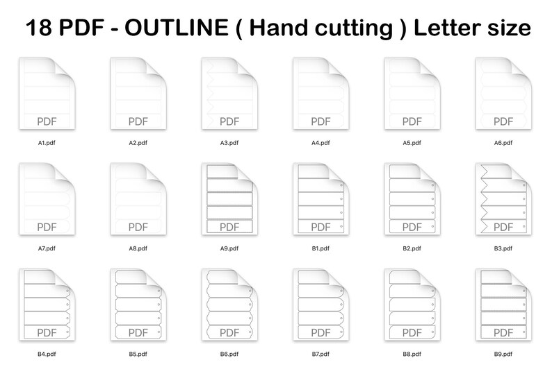 18 Bookmarks template 2x7 SVG Bookmarks | Etsy